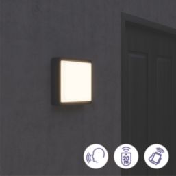 LAP Myko Southey Outdoor LED Wall Light Black 15.6W 1200lm - Screwfix