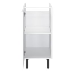 Pragma 1-Door Matt White 400mm x 590mm x 860mm Flat Packed Kitchen Base ...