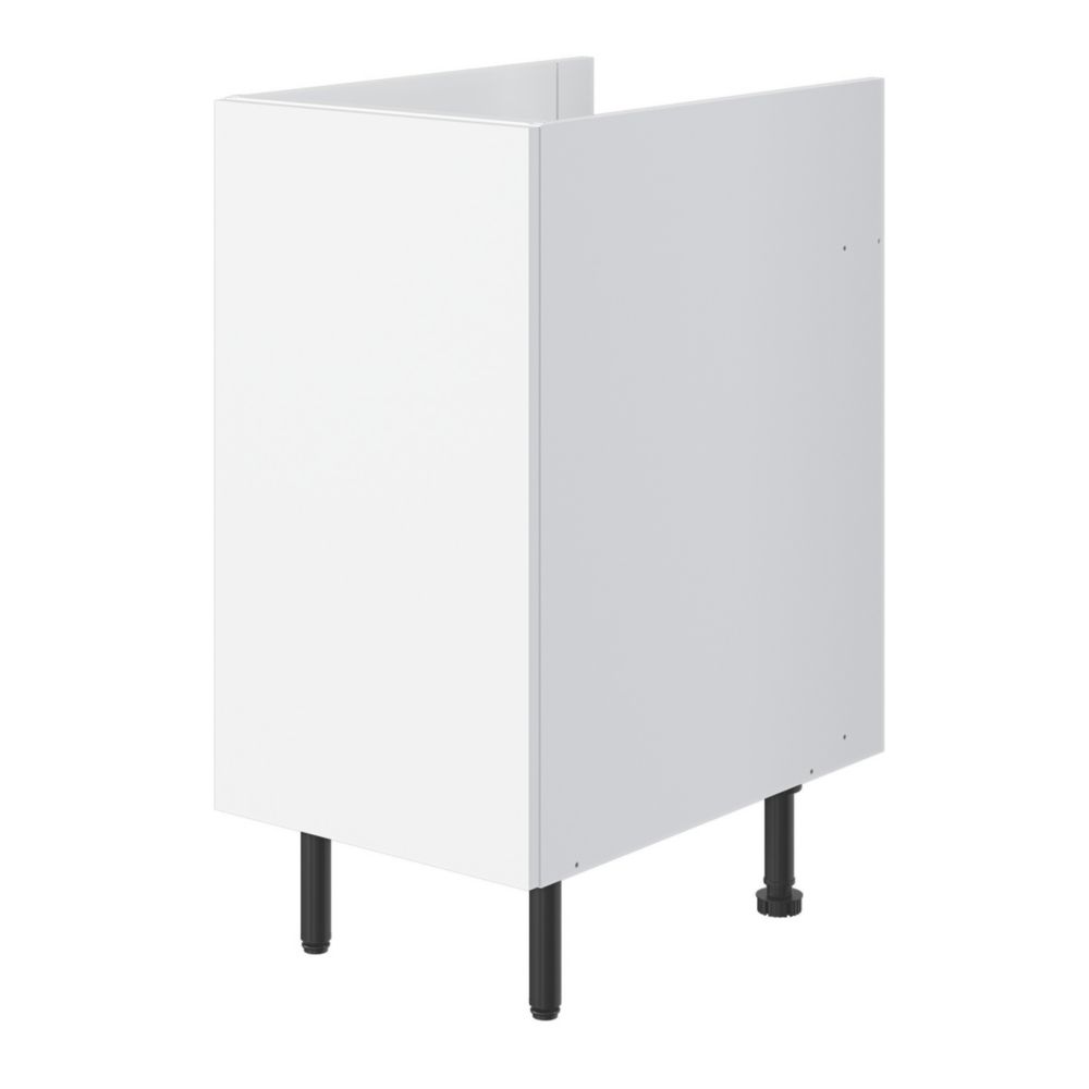 Pragma 1-Door Matt White 400mm x 590mm x 860mm Flat Packed Kitchen Base ...