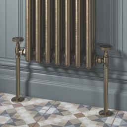 ETAL Rotor 10mm x 1/2" Antique Brass Angled Designer Manual Radiator ...