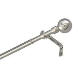 Renaissance Brushed Nickel Curtain Pole 19/16mm x 120-210cm - Screwfix