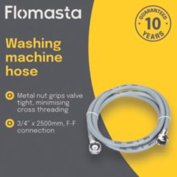 Flomasta Washing Machine Hose Grey 2.5m x 3/4" - Screwfix