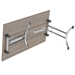 TC Group One Union Rectangular Folding Table Grey Oak/Chrome 1400mm x ...