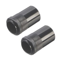 Deta TTE Male Conduit Adaptors 25mm Black 2 Pack - Screwfix