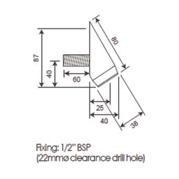Fixed High Security Shower Head Stainless Steel 38mm - Screwfix