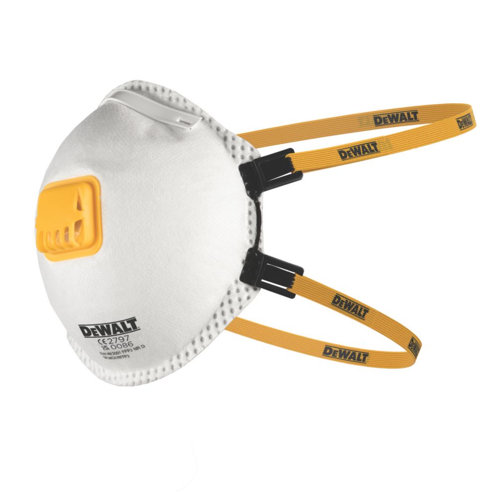 DEWALT Moulded FFP3 NR D Valved Disposable Masks P3 2 Pack - Screwfix
