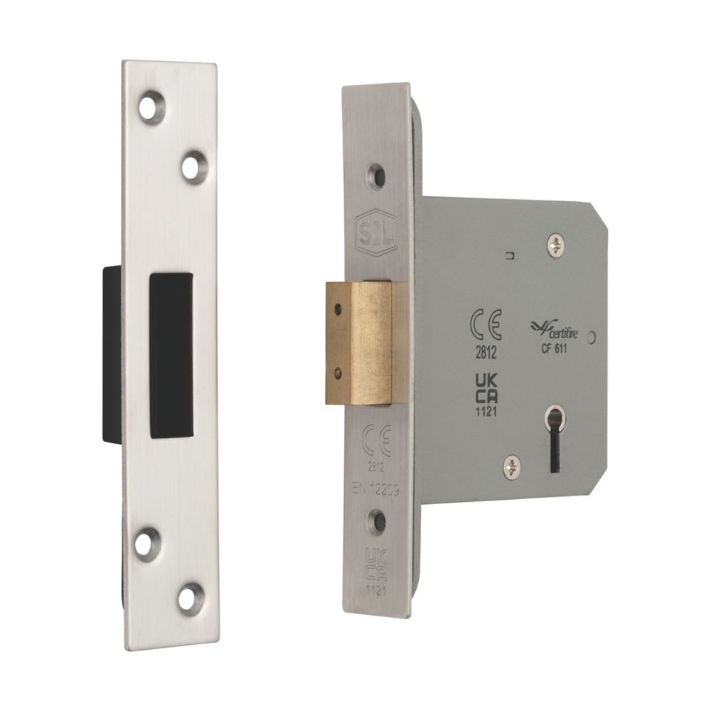 Smith & Locke Fire Rated 5 Lever Polished Brass Deadlock 76mm Case ...