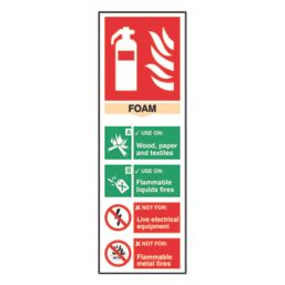 Essentials Non Photoluminescent "Fire Extinguisher Foam" Sign 300mm x ...