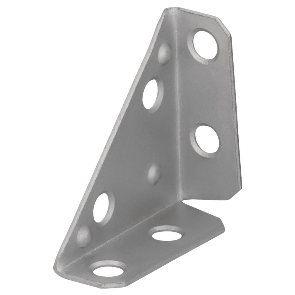 Magnodur Corner Plates Matt Steel 50mm x 1.5mm x 70mm 10 Pack - Screwfix