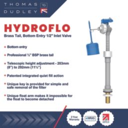 Thomas Dudley Ltd Hydroflo Bottom-Entry Fill Valve 1/2" - Screwfix