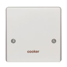 Crabtree Capital 45A Unswitched Cooker Outlet Plate White - Screwfix