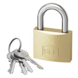 Smith & Locke Brass Keyed Alike Closed Shackle Padlocks 30mm 4 Pack ...