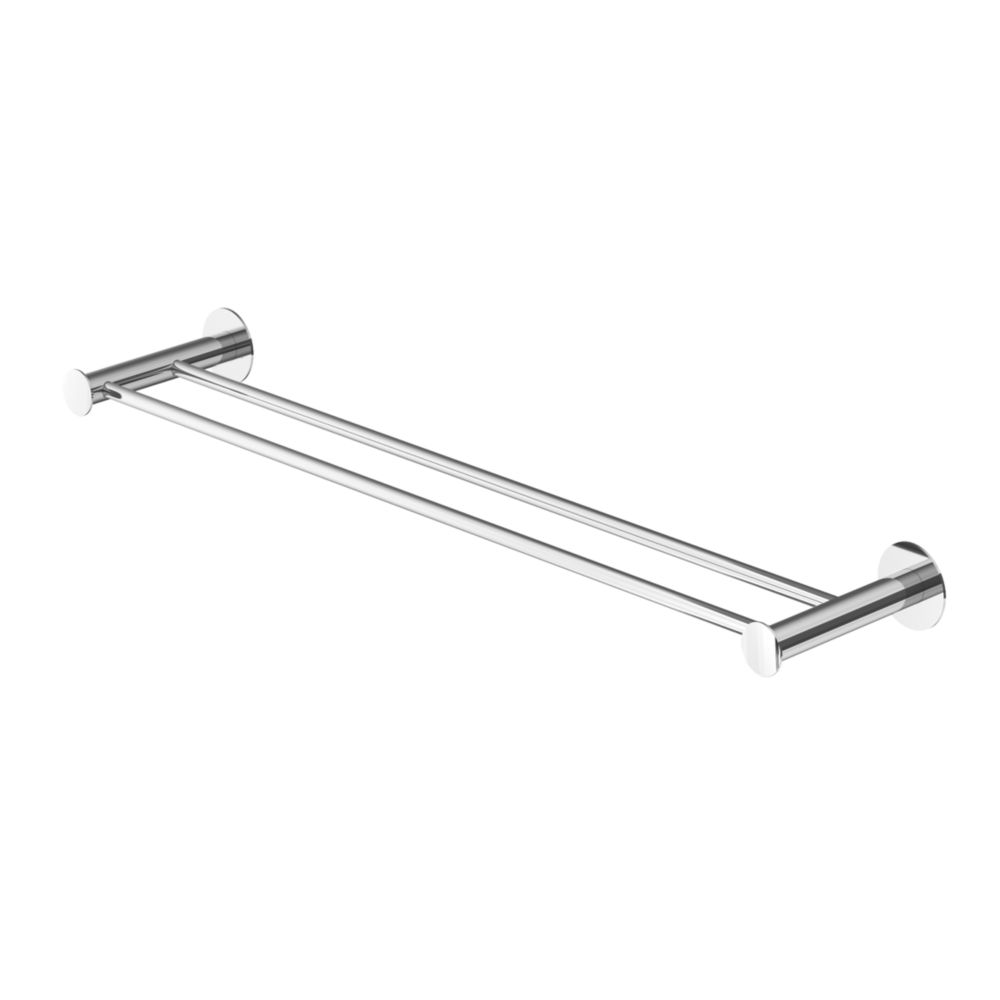 Swirl Caldew Bathroom Double Towel Rail Chrome 650mm x 133mm x 50mm ...