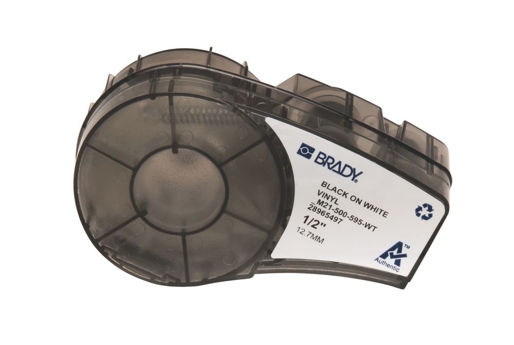 Brady 142807 Indoor Outdoor Vinyl Labels 12.70mm x 6.40m - Screwfix