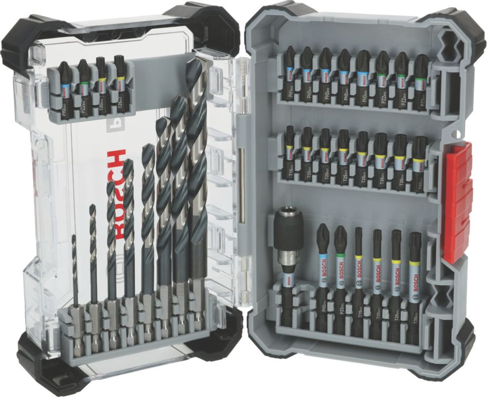 Bosch PRO Metal Drill & Impact Screwdriver Bit Set 35 Pieces - Screwfix