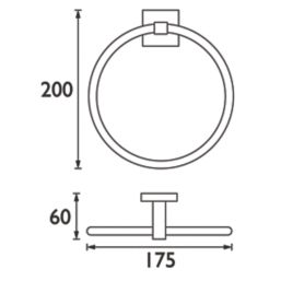 Bristan Square Towel Ring Chrome - Screwfix