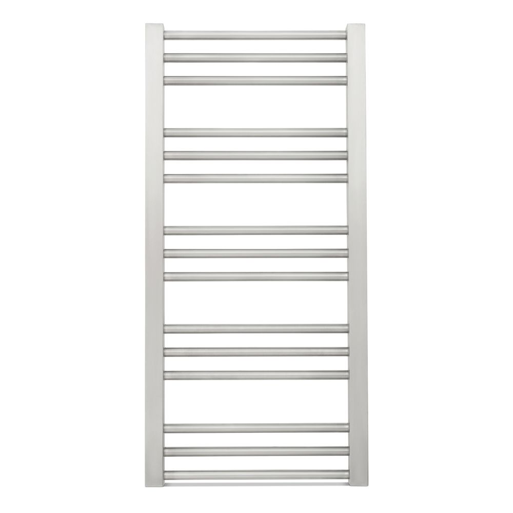 Time 1000mm x 480mm 1018BTU Silver Flat Designer Towel Radiator - Screwfix