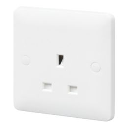 MK Base 13A 1-Gang Unswitched Socket White - Screwfix