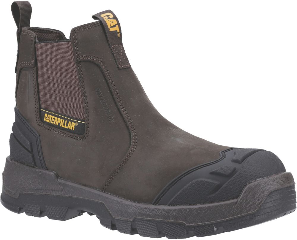 CAT Size 7 Brown Waterproof Steel Toe Cap Safety Boots - Screwfix