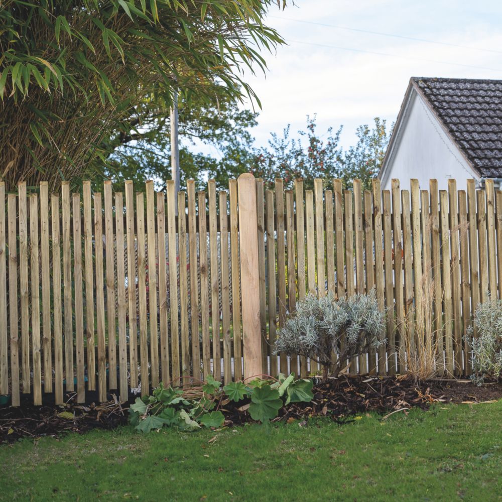 Forest Picket Slatted Top Fence Panels Natural Timber 6' x 3' Pack of 3 ...