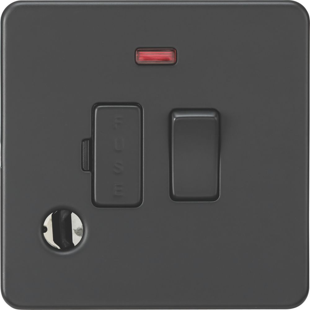 Knightsbridge 13A Switched Fused Spur & Flex Outlet with LED Anthracite ... Knightsbridge 13A Switched Fused Spur & Flex Outlet with LED Anthracite ...