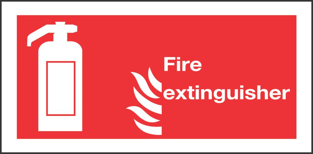 Essentials Non Photoluminescent "Fire Extinguisher" Signs 100mm x 200mm ...