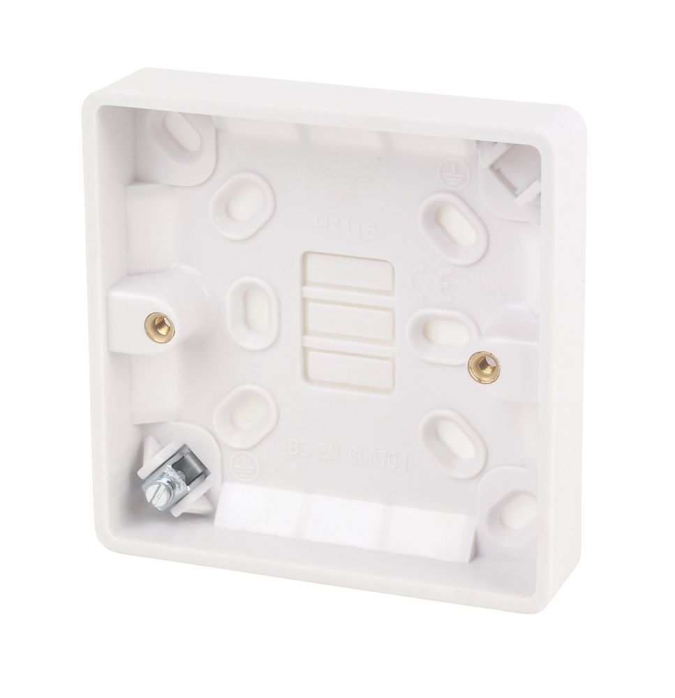 16 mm Surface Pattress Back Boxes | Wiring Accessories | Screwfix.com