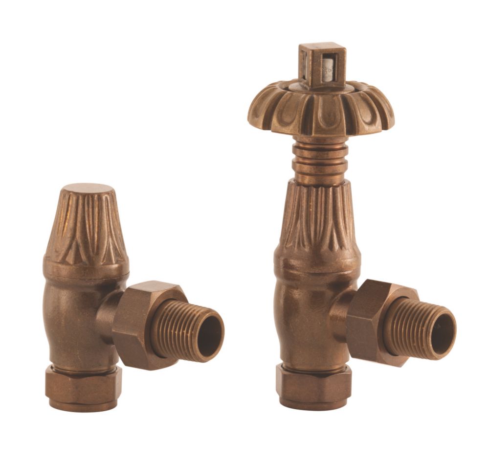 Arroll UK-18 Antique Copper Angled Thermostatic Ornate Head TRV ...