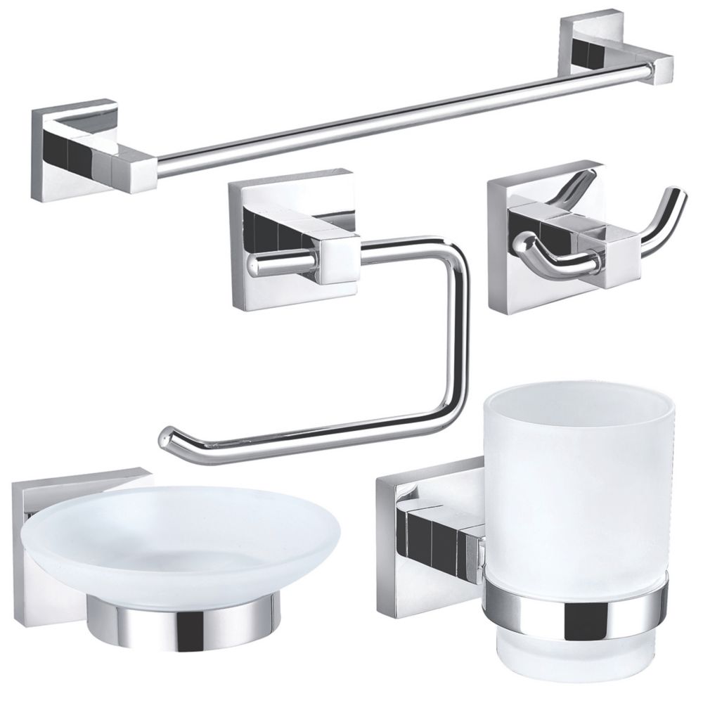 Aqualux Epsom Bathroom 5 Piece Set | Bathroom Accessories | Screwfix.com