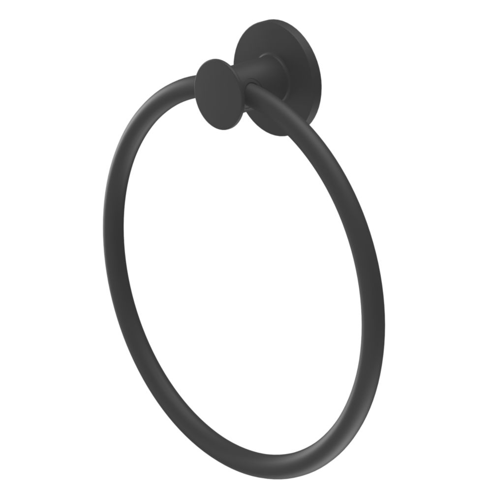 Swirl Caldew Bathroom Towel Ring Black - Screwfix