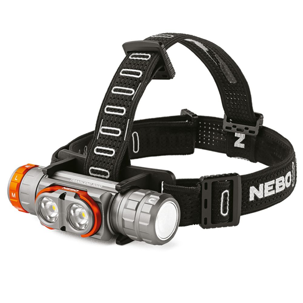 Nebo Transcend Rechargeable LED Head Torch & Work Light Grey 3000lm ...