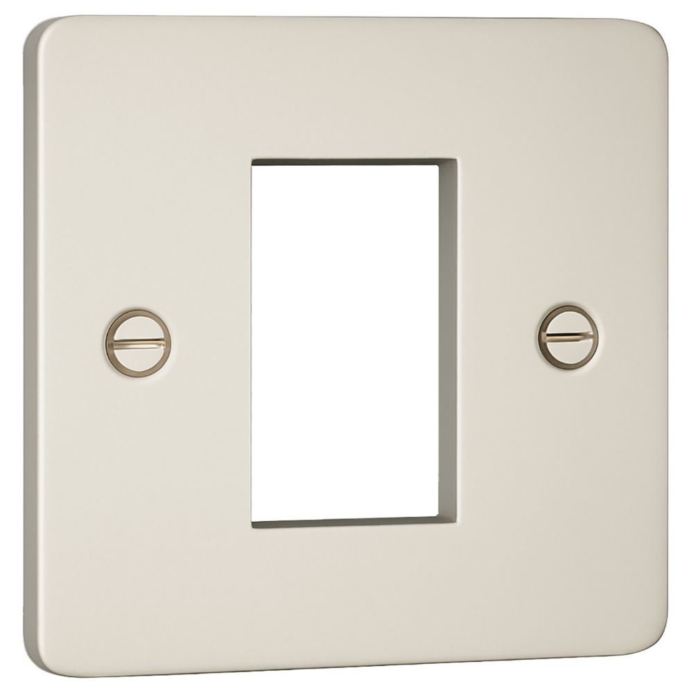 Knightsbridge 1-Module Modular Faceplate Pearl - Screwfix