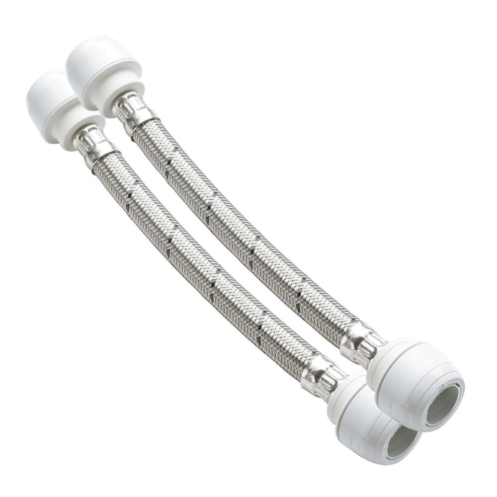 Hep2O Push-Fit Keyless Flexi Tap Connector 22mm x 22mm x 300mm 2 Pack ...