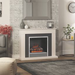 Be Modern Preston Electric Fireplace Grey Painted-Effect 1170mm x 300mm ...
