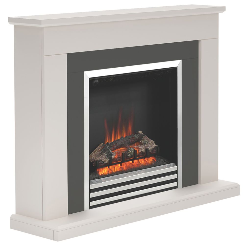 Be Modern Preston Electric Fireplace Grey Painted-Effect 1170mm x 300mm ...