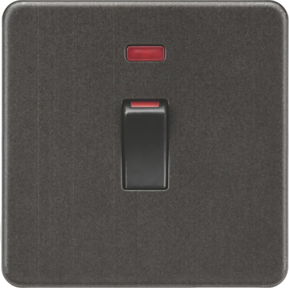 Knightsbridge 45A 1-Gang DP Control Switch Smoked Bronze with LED ...
