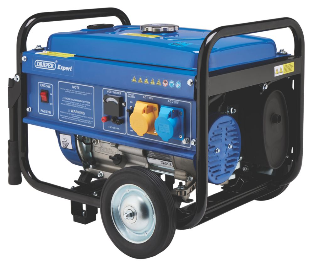 Draper Expert 16066 2000W Petrol Generator 110 / 230V - Screwfix