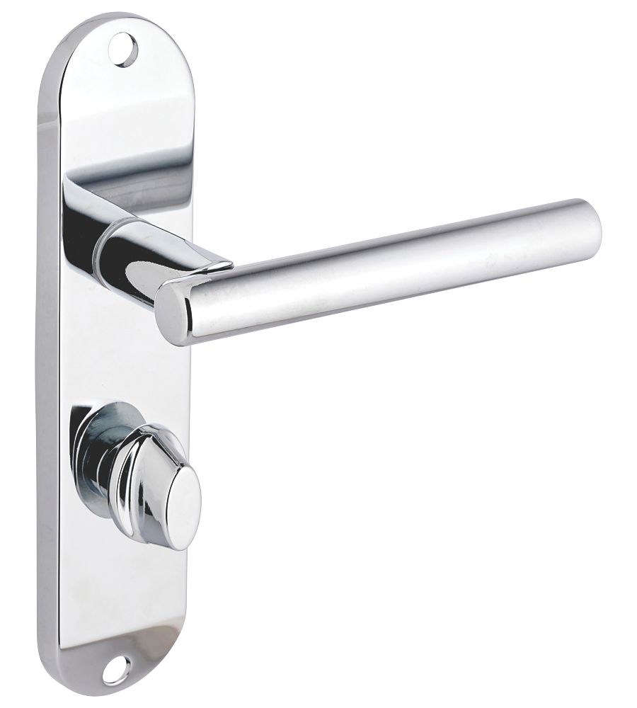 Smith & Locke Asker Fire Rated WC Door Handles Pair Polished Chrome ...