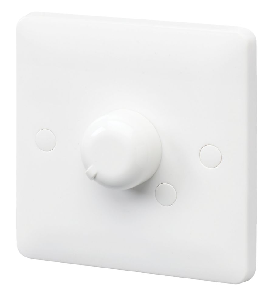MK Base 1-Gang 1-Way LED Dimmer Switch White - Screwfix
