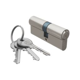 Smith & Locke 6-Pin Cylinder Lock 45-55 (100mm) Silver - Screwfix