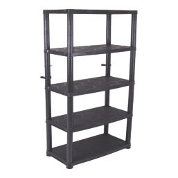 Essentials 5-Tier Plastic Garage Shelving Unit 1200mm x 400mm x 1850mm ...
