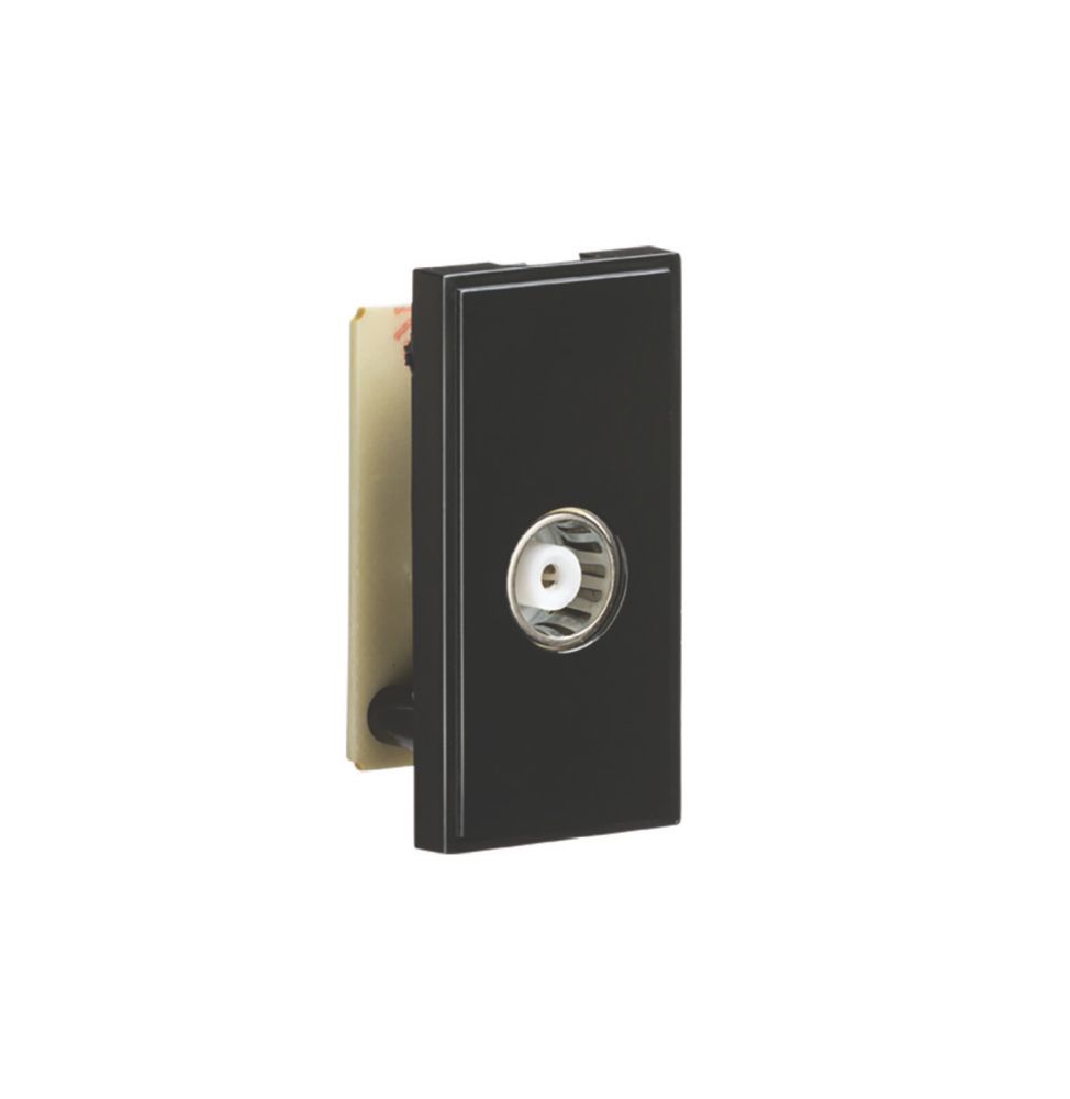 Knightsbridge Modular Coaxial TV Socket Black - Screwfix