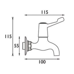 Bristan Lever Contemporary Single Lever Kitchen Bib Taps Chrome 1 Pair ...