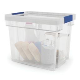 Essentials 24Ltr 283mm x 390mm x 308mm Transparent Storage Box 4 Pack ...