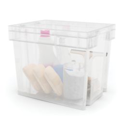Essentials 24Ltr 283mm x 390mm x 308mm Transparent Storage Box 4 Pack ...