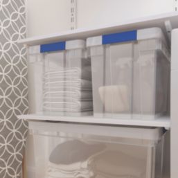 Essentials 24Ltr 283mm x 390mm x 308mm Transparent Storage Box 4 Pack ...