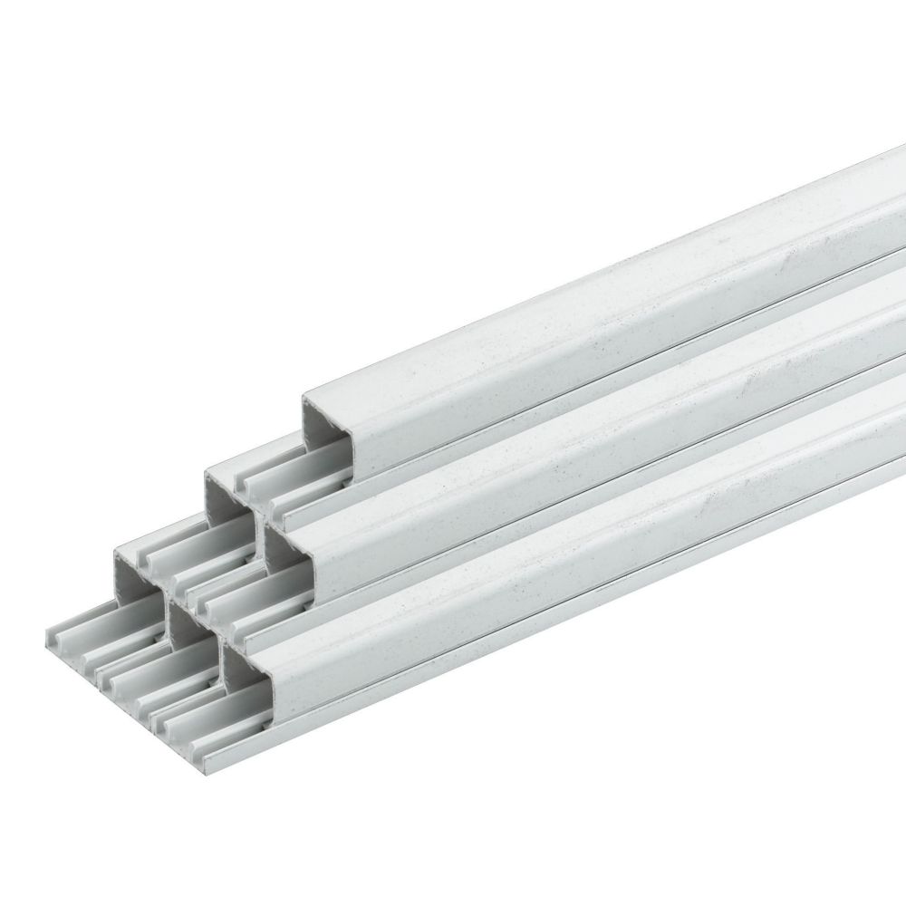 Tower uPVC White Maxi Trunking 16mm x 16mm x 3m 30 Pack | Mini Trunking ...