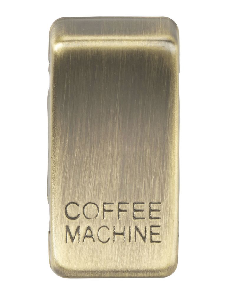 Knightsbridge 'COFFEE MACHINE' Switch Cover Antique Brass - Screwfix