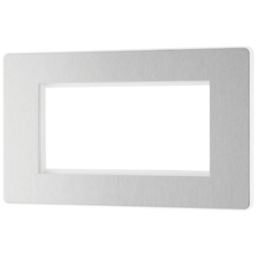 British General Evolve 4-Module Modular Faceplate Brushed Steel - Screwfix
