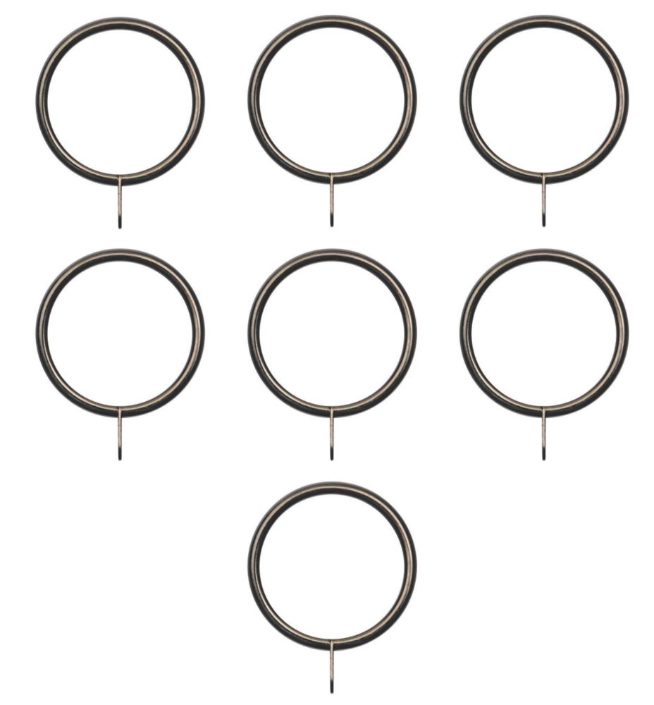 Renaissance Black Nickel Metal Curtain Rings 28mm 8 Pack - Screwfix